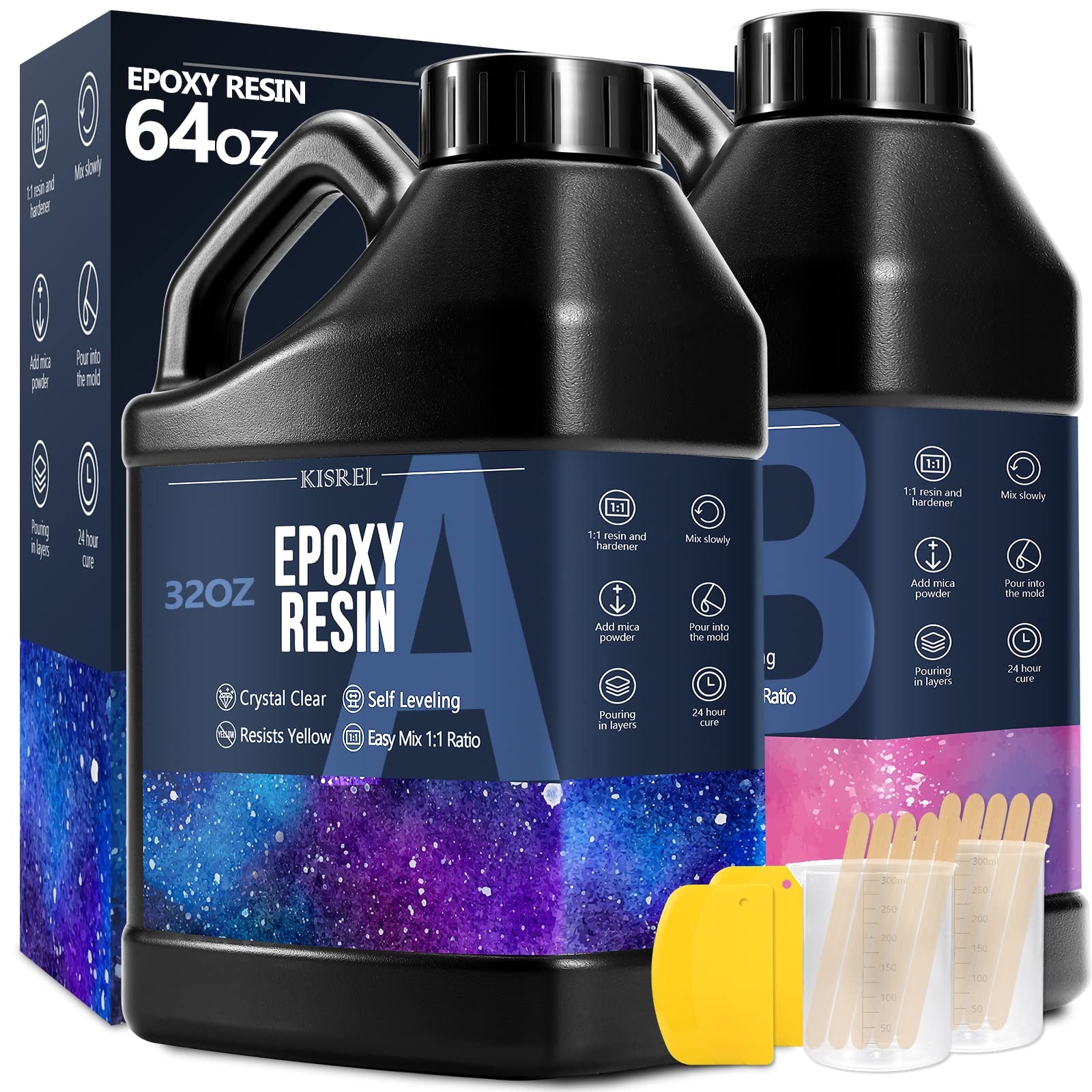 Mua Epoxy Resin 64OZ - Crystal Clear Epoxy Resin Kit - No Yellowing No ...