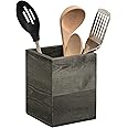 Amazon.com: MyGift Vintage Gray Solid Wood Kitchen Countertop Utensil ...