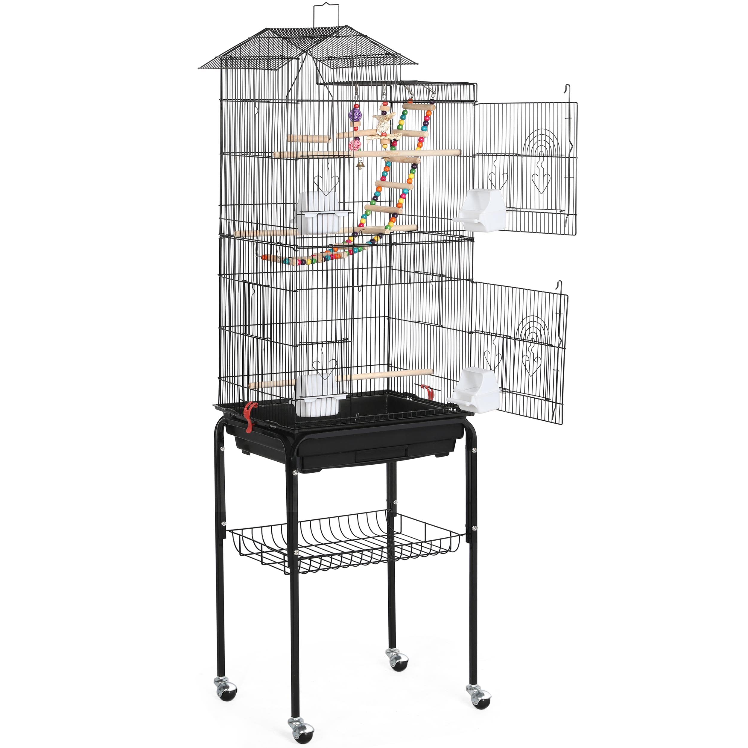 Yaheetech Bird Cage 64-inch Play Open Top Medium Small Parrot Parakeet ...