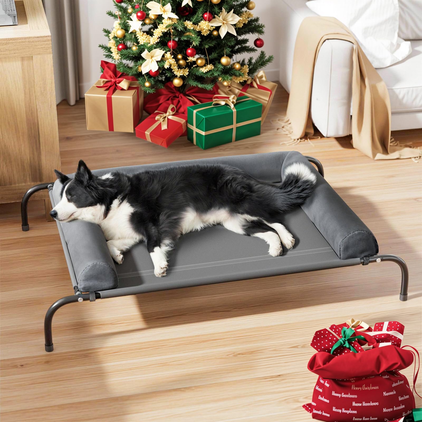 WESTERN HOME WH Large Elevated Raised Dog Bed Cot, Outdoor Cooling Dog ...