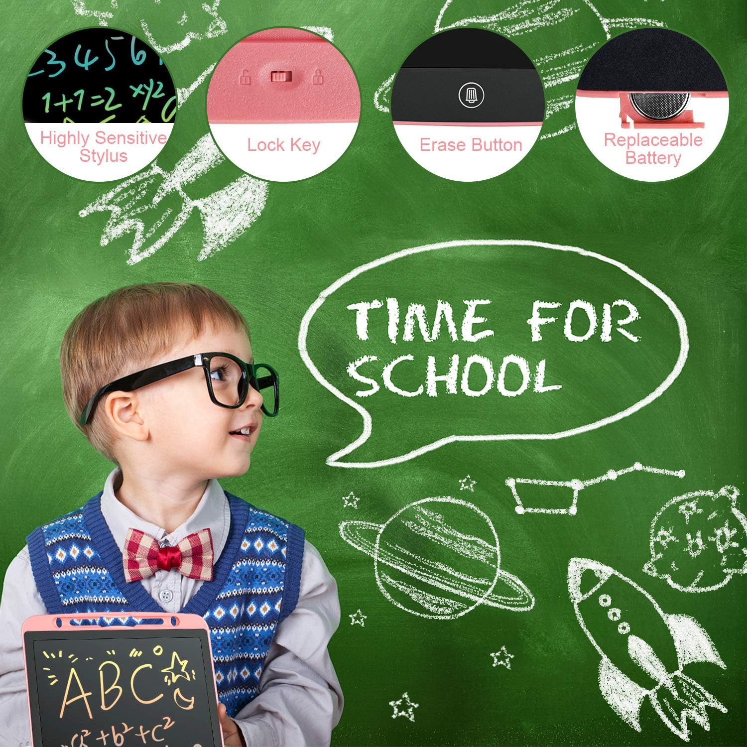 LCD Writing Tablet, Sunvook Drawing Tablet 12 Inch Kids Colorful ...