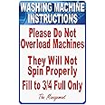 Amazon.com : Washing Machine Instructions Do Not Overload Sign. 9x12 ...