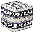 Amazon.com: · REDEARTH · UNSTUFFED Pouf Ottoman Cover Textured Storage Cube Bean Bag Poof Pouffe ...