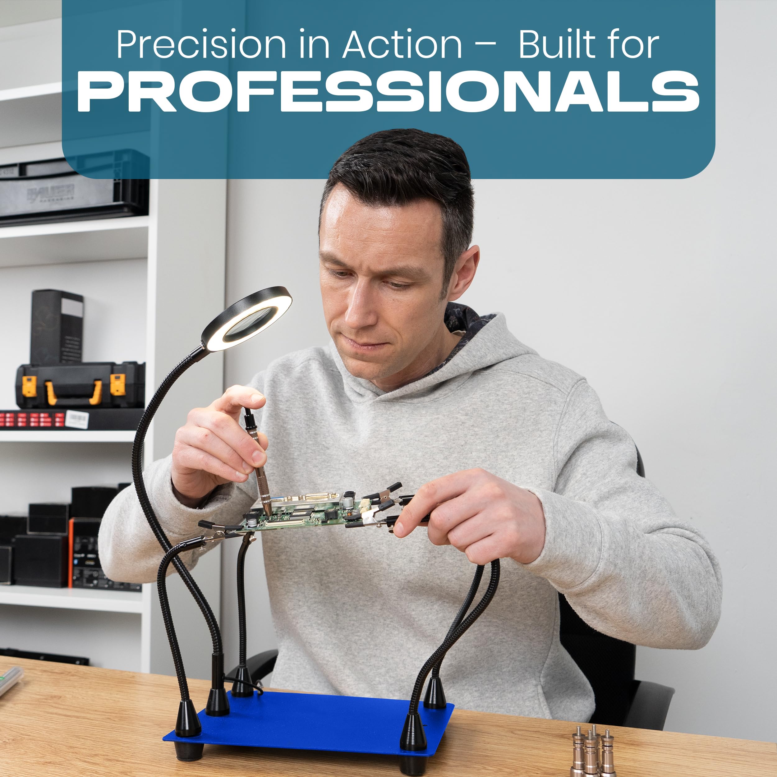 Helping Hands Soldering Station – Magnetic Base With 4 Flexible Arms ...