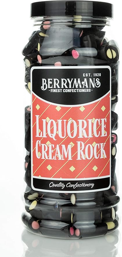 Original Liquorice Cream Rock Retro Sweets Gift Jar by Berrymans Sweet ...