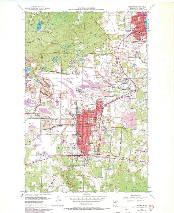 Amazon.com : YellowMaps Hibbing MN topo map, 1:24000 Scale, 7.5 X 7.5 ...
