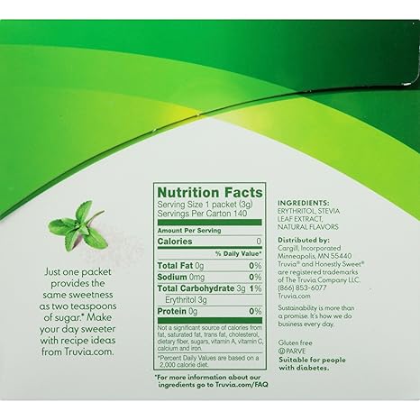 Truvia Nutrition Label – Besto Blog