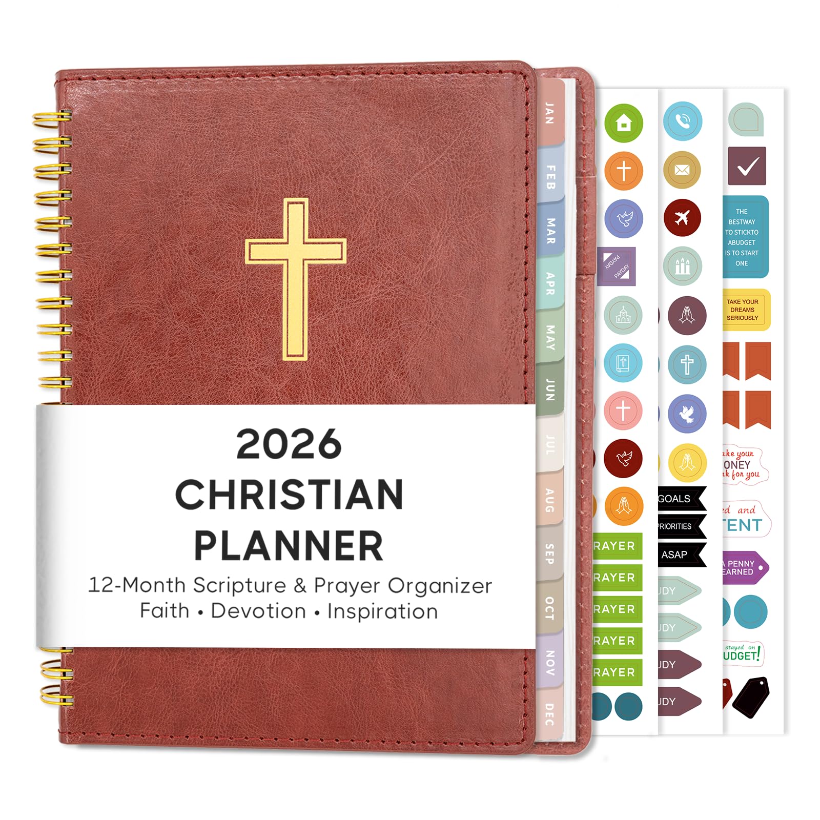 2026 Christian Planner, Bible Planner & Prayer Journal A5 Spiral Bound ...
