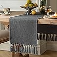 Amazon.com: ZeeMart Graphite Grey Table Runners 90 Inches Long, Burlap ...