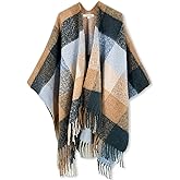 Moss Rose Women's Shawl Wrap Poncho for Mom Ruana Cape Open Front Cardigan for Fall Winter with ...