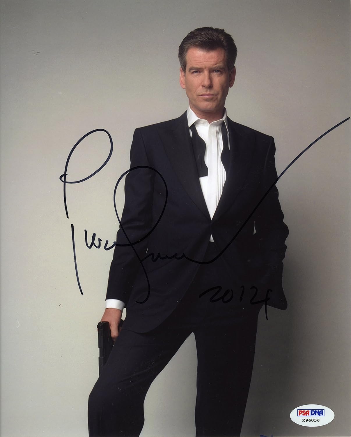 Original Print Signed By Actor Pierce Brosnan 007 Of Bob