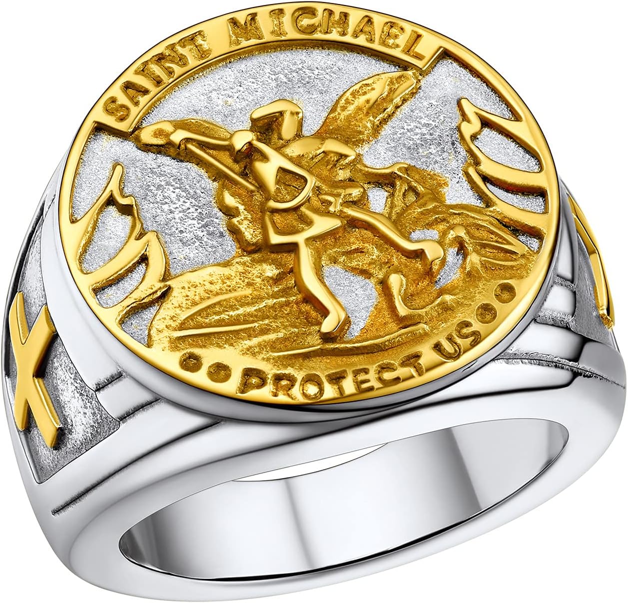 PROSTEEL St. Michael Ring, St Christopher Ring, The Great Protector ...
