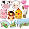 Amazon.com: Farm Animal Party Plates Set, Serve 24 Cute Animal Shaped ...