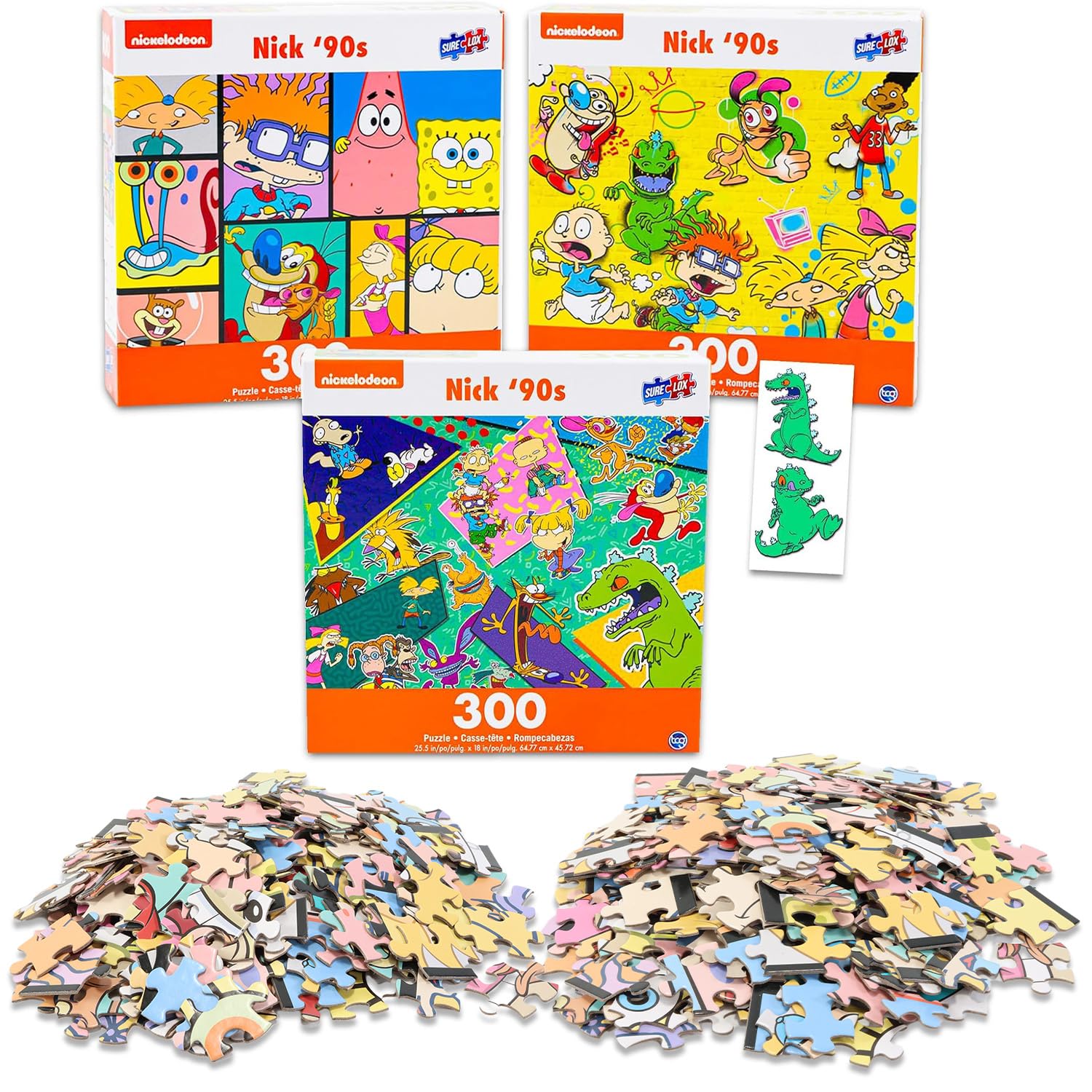 Nickelodeon Puzzles for Kids - 90s Nick Puzzle Bundle with 3 Nick 90s ...