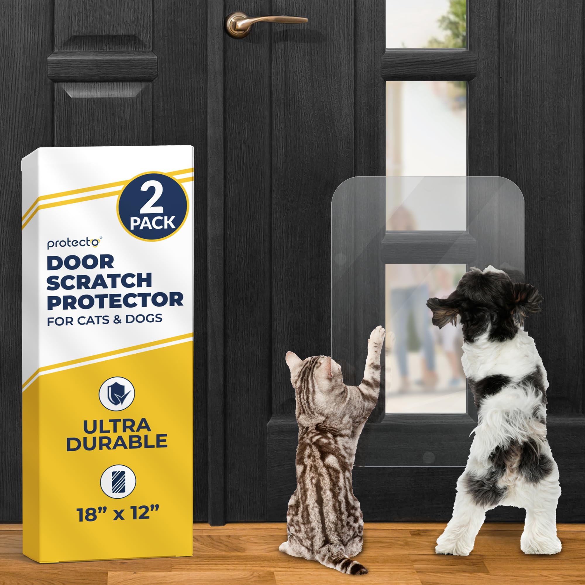 PROTECTO 2 Pack Door Protector from Dog Scratching, Cat Dog Scratch ...