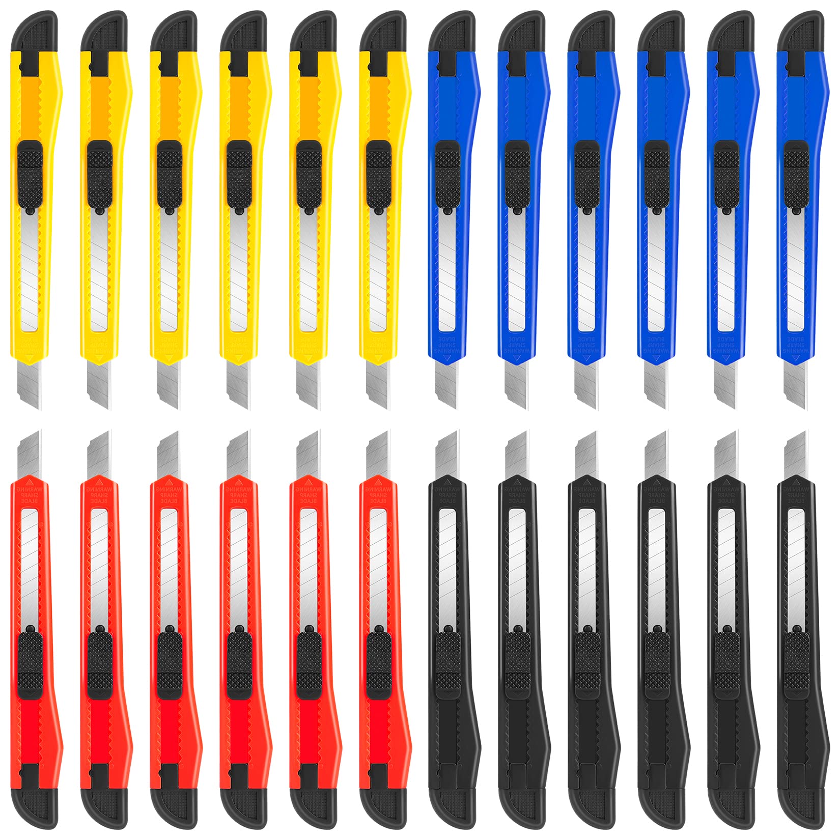 DIYSELF 24Pack Box Cutters (9MM Wide Blade Cutter) Utility Knife Box ...
