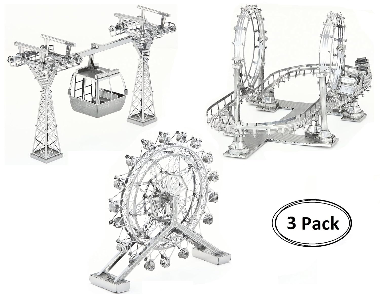 3D 3DMetalArt Models Pack 3 Puzzle 3D Toy Collection Park Amusement 3d-3dmetalart-models-pack-3-puzzle-3d-toy-collection-park-amusement