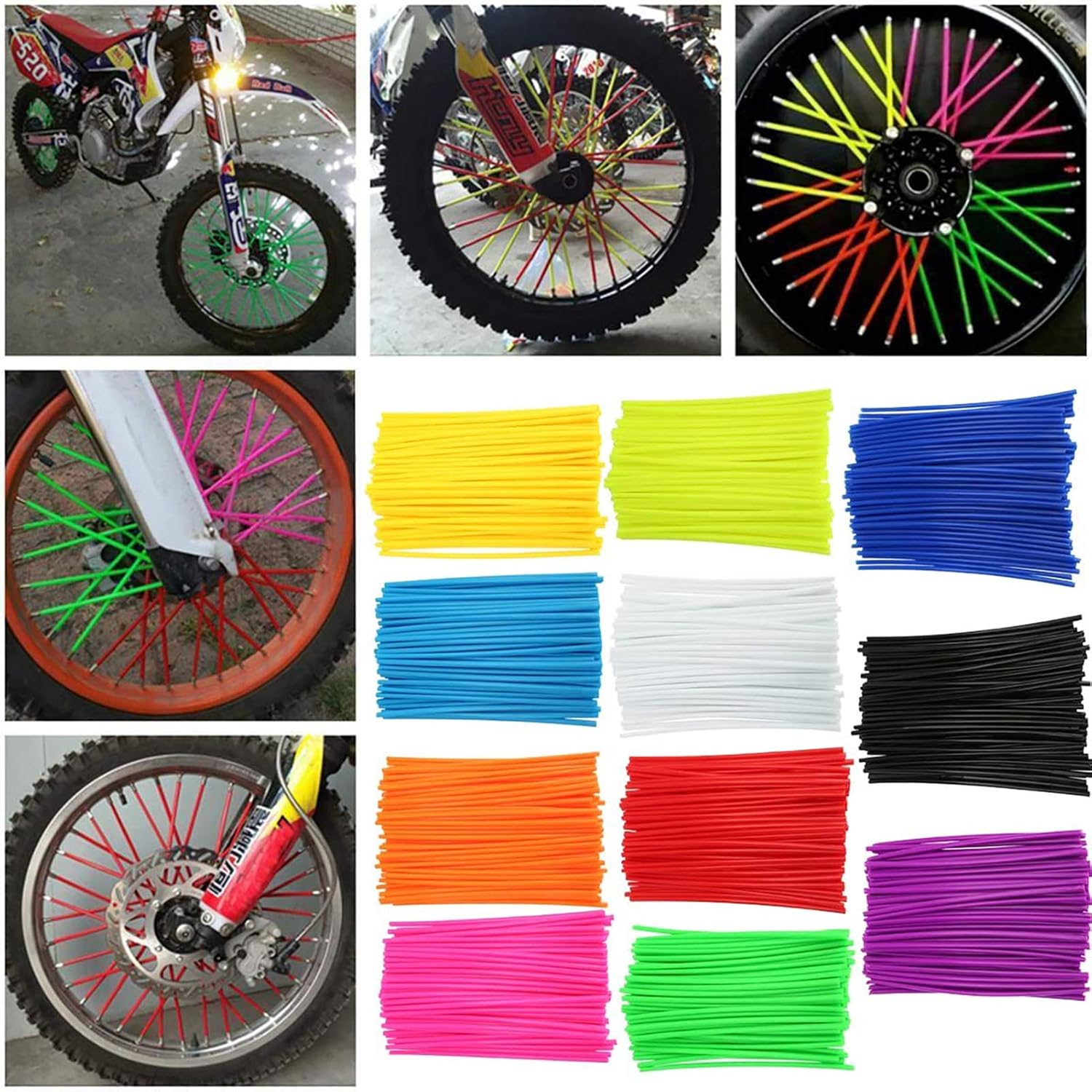 72pcs/lot Spoke Skins Covers,ECLEAR Universal Motocross Dirt Bike MX ...