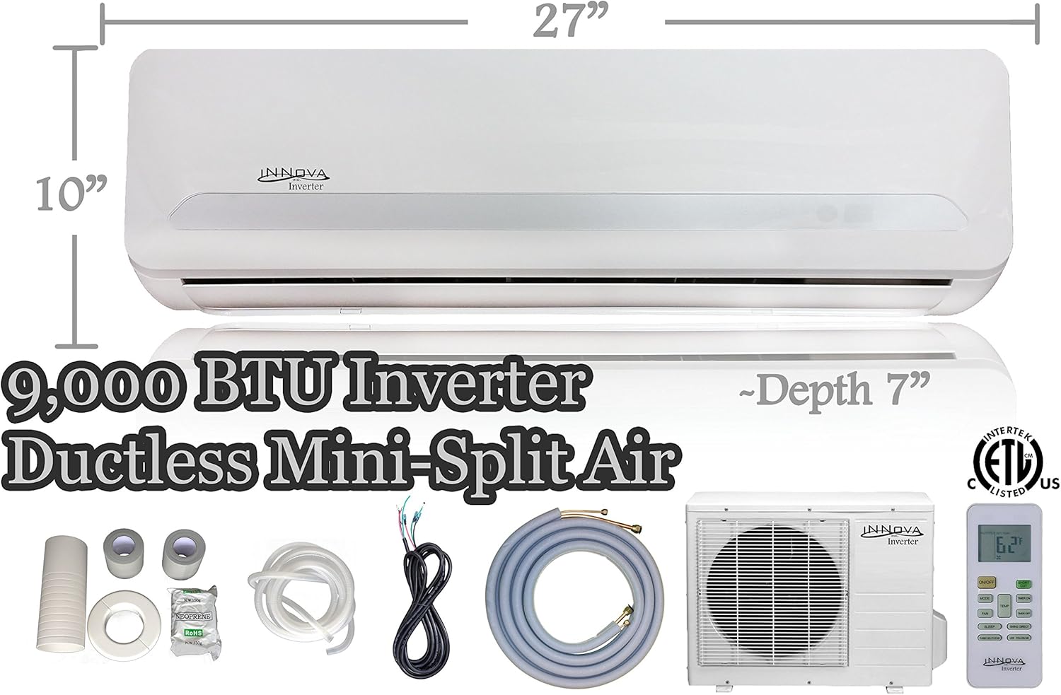 9,000 BTU Innova secreción interna mini-split aire acondicionado ...