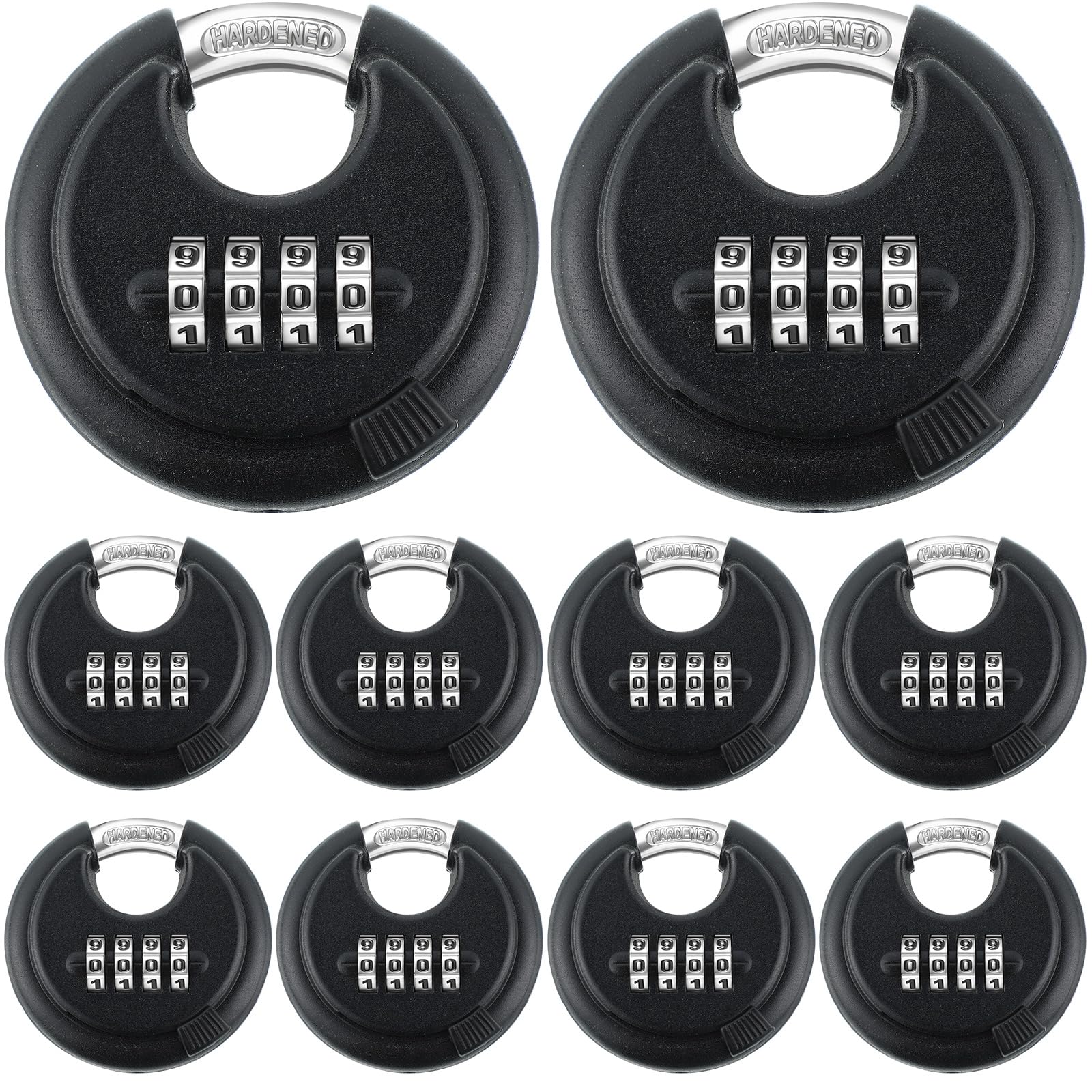 Maitys 4 Digit Combination Locks Stainless Steel Code Disc Lock Combo Padlock with Hardened ...