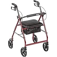 Drive Medical Four Wheel Walker Rollator with Fold Up Removable Back ...