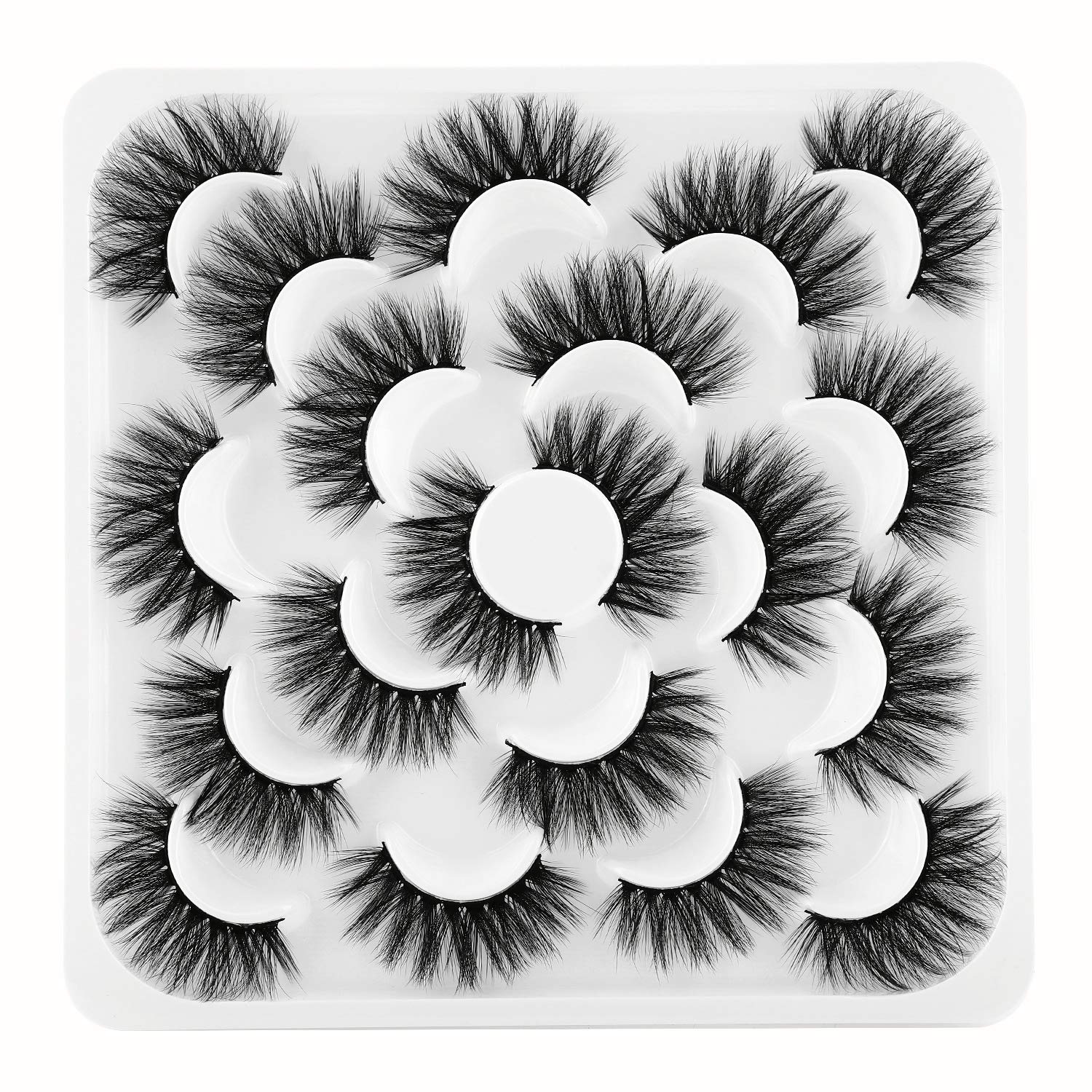 Amazon.com : Newcally False Eyelashes Faux Mink 20MM Long Dramatic 5D ...