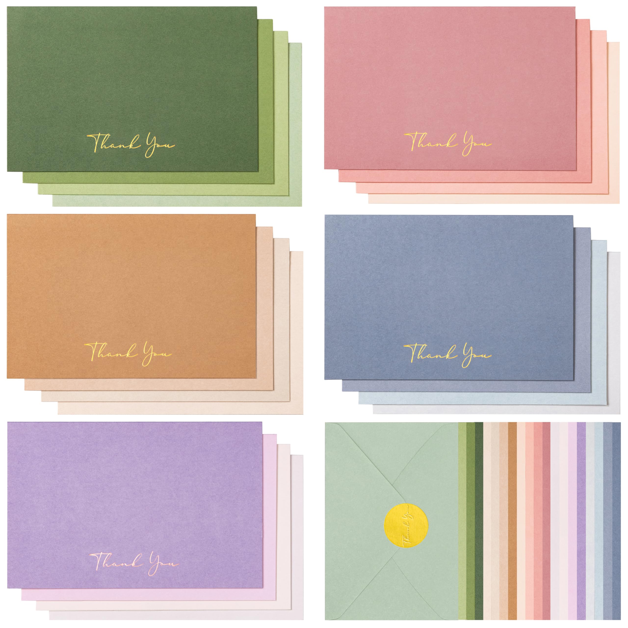 Crisky 100 Pack Thank You Greeting Cards With Envelope Printable Mix ...