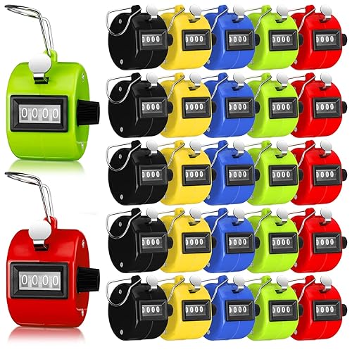 Kingdder 25 Pcs Hand Held Tally Counter 4 Digit Mechanical Palm Click ...
