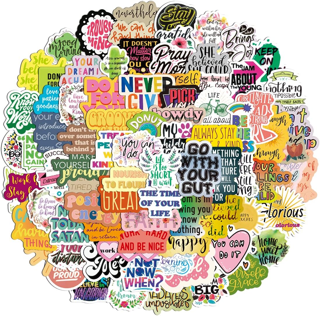 Amazon.com: 100Pcs Inspirational Words Stickers Pack,Motivational Quote ...