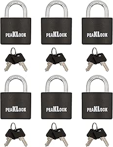 PEAKLOCK PLA0102 Keyed Alike 1-3/16” Wide Weatherproof Black Covered ...