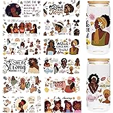 Amazon.com: AFRITEE UV DTF Cup Wraps - 20 Sheets Black Girl Uvdtf Tumbler Wrap for 16 oz Glass ...