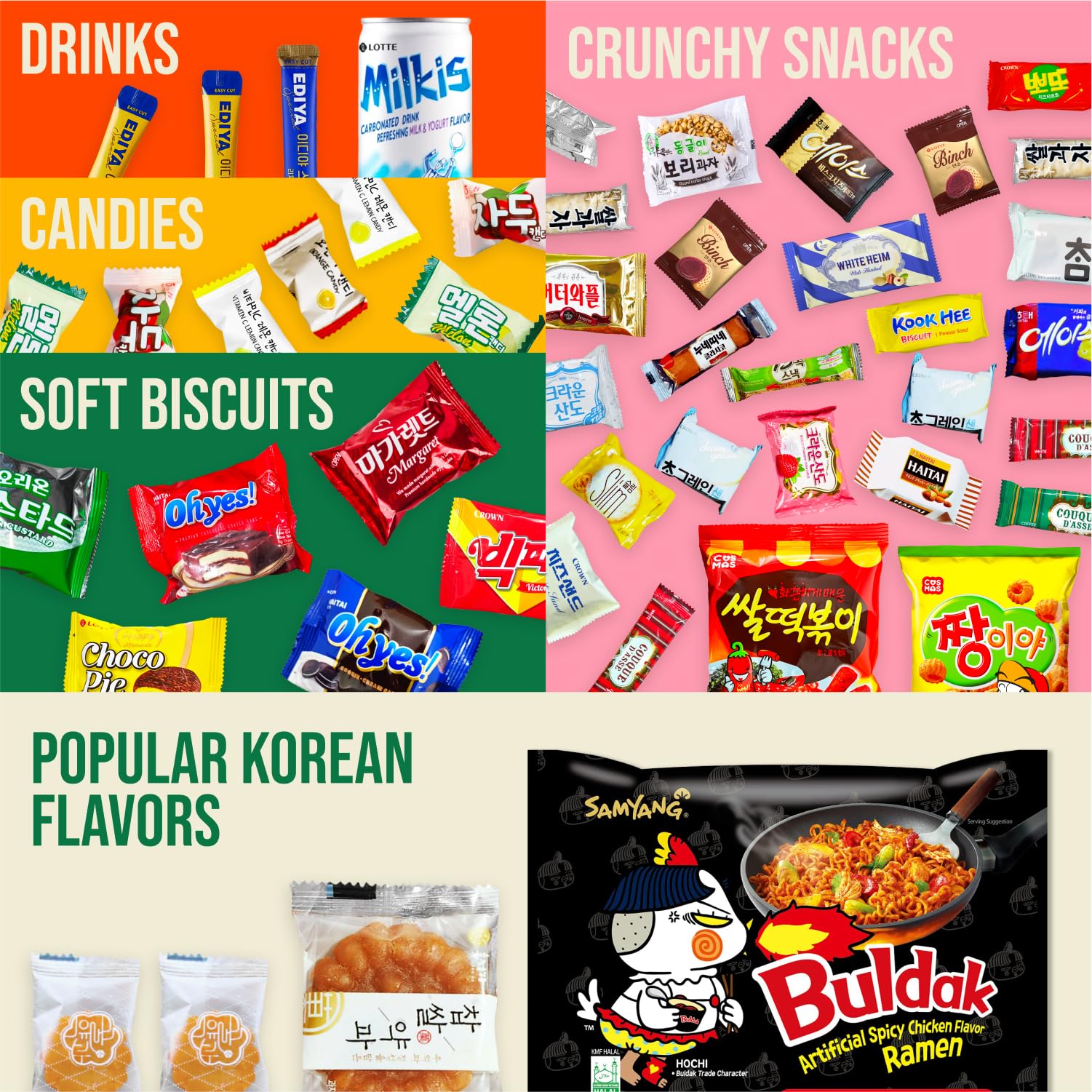 Mua Korean Snack Box 48 Count - Variety of Individually Wrapped Korean ...