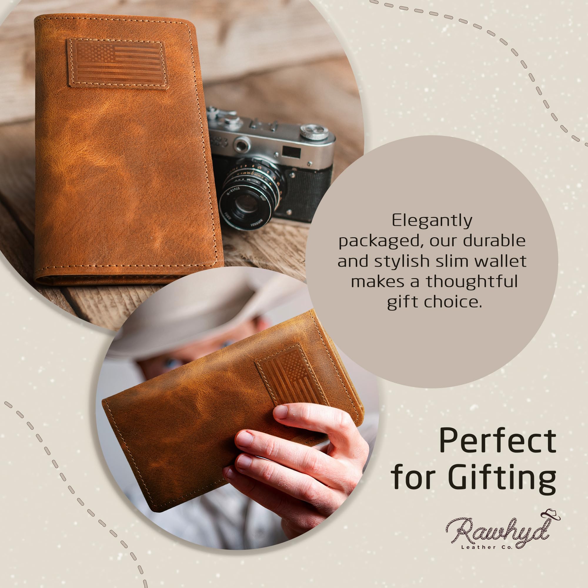 Mua Leather American Flag Wallet for Men – Full-Grain Leather Flag ...