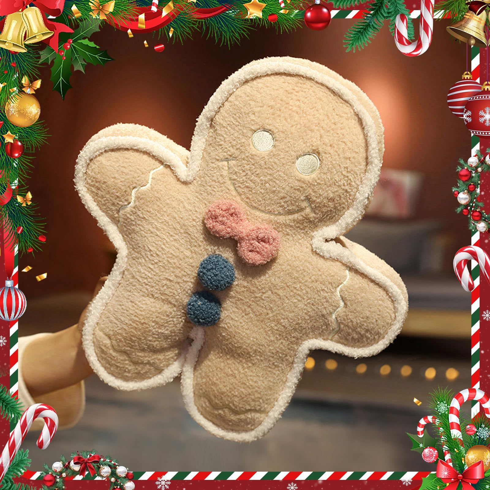 UUluhao Gingerbread Man Pillow Plush Christmas Pillows Gingerbread ...