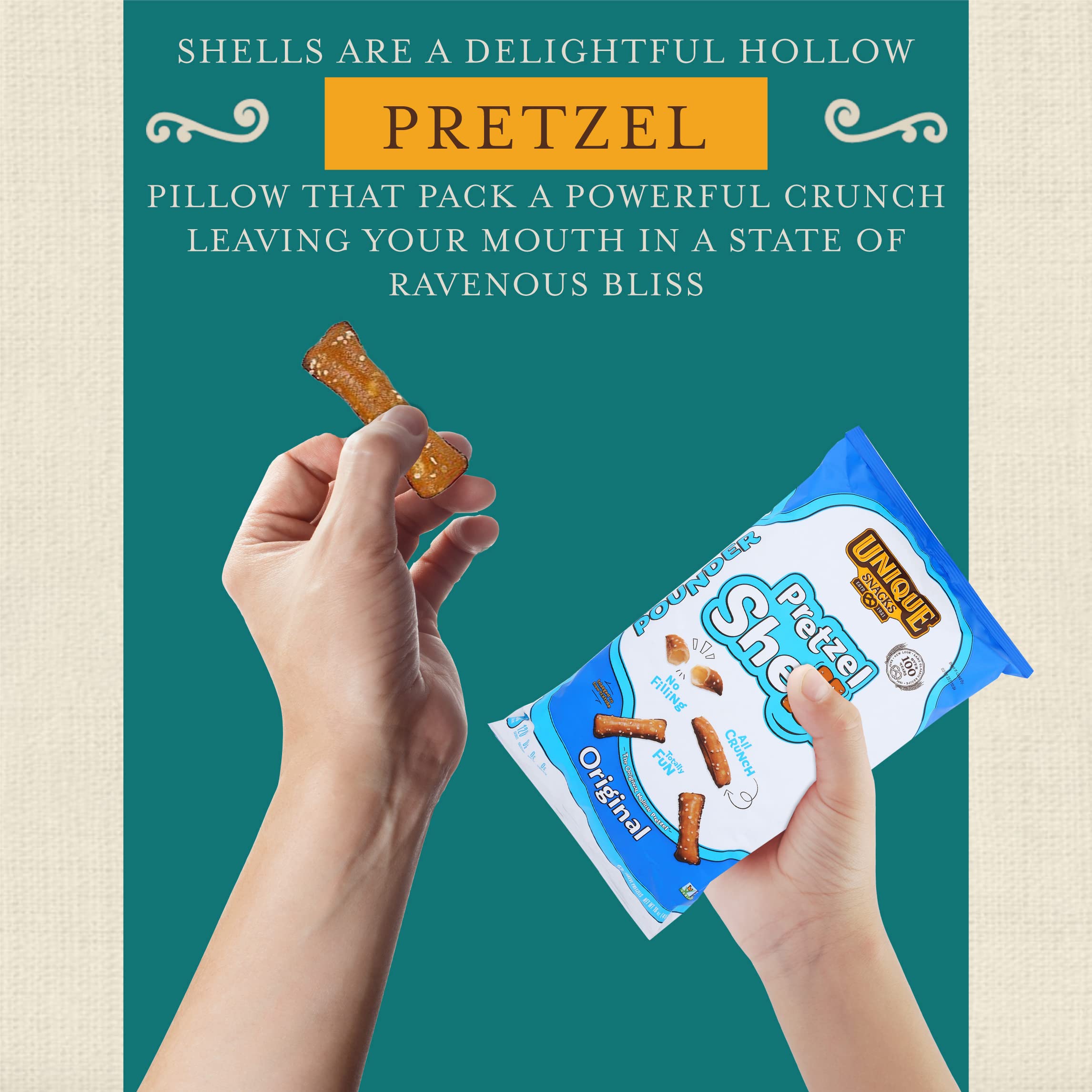 Unique Snacks Original Pretzel Shells, Delicious Homestyle Baked Snack ...