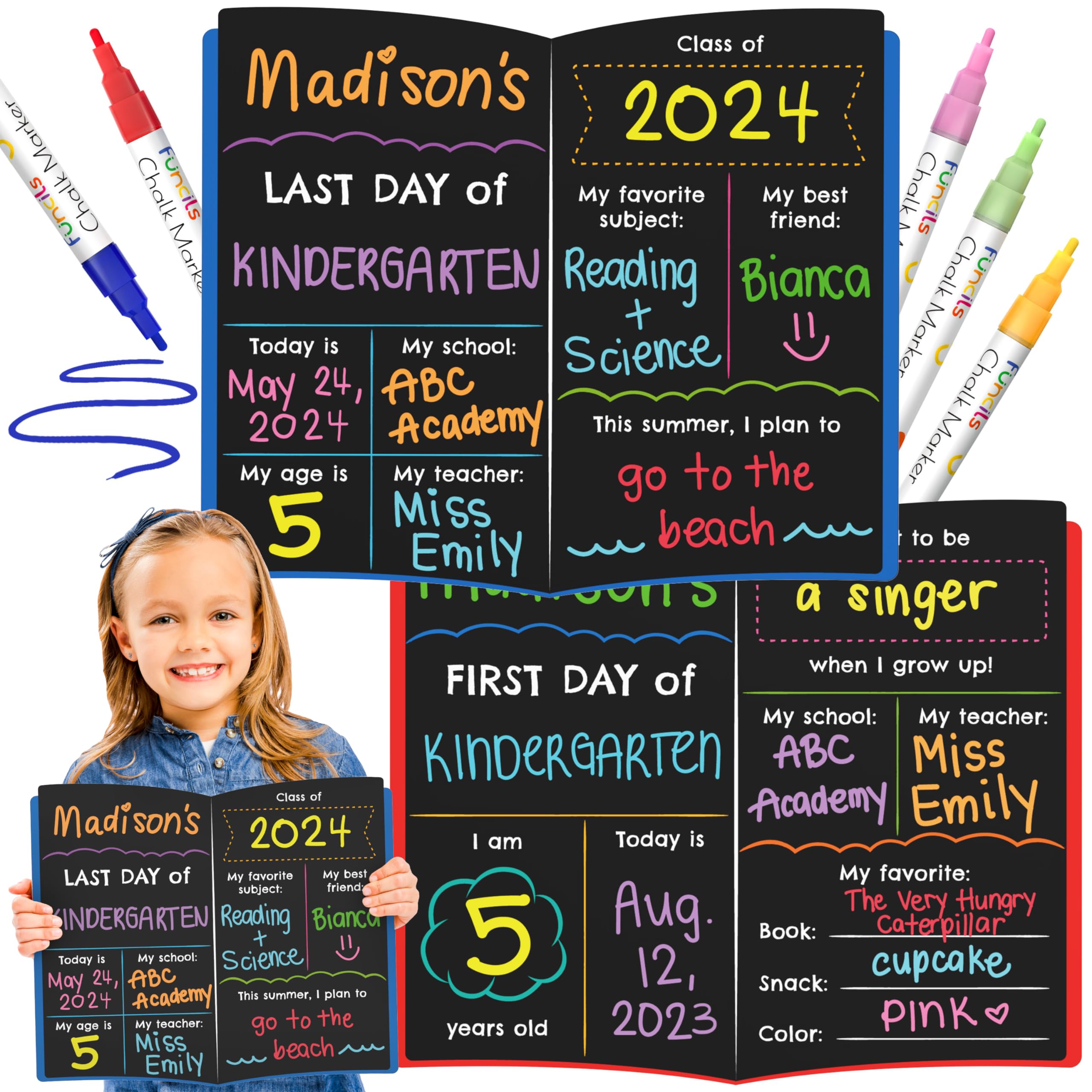 Mua Funcils First Day of School Sign (11 x 13") - My First and Last Day ...