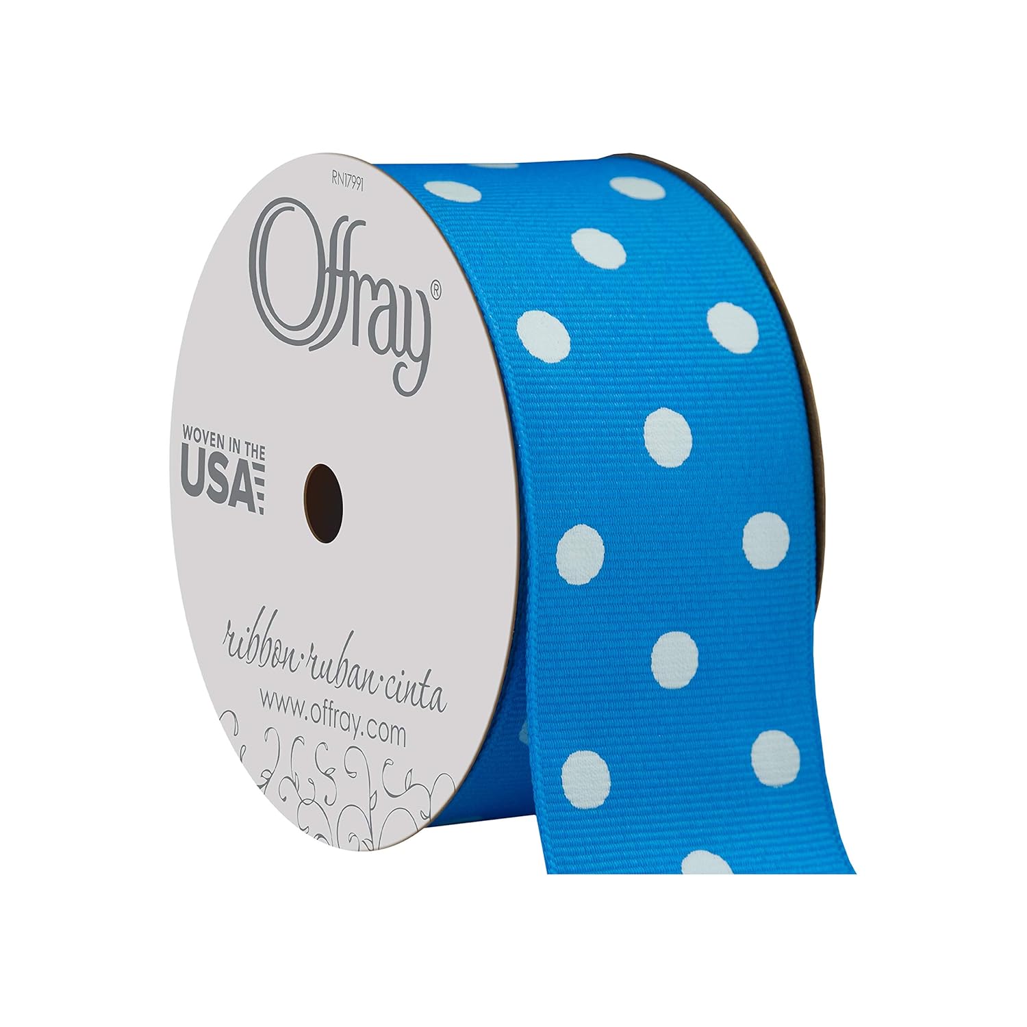 Amazon.com: Offray Grosgrain Polka Dot Craft Ribbon, 1 1/2-Inch x 9 ...