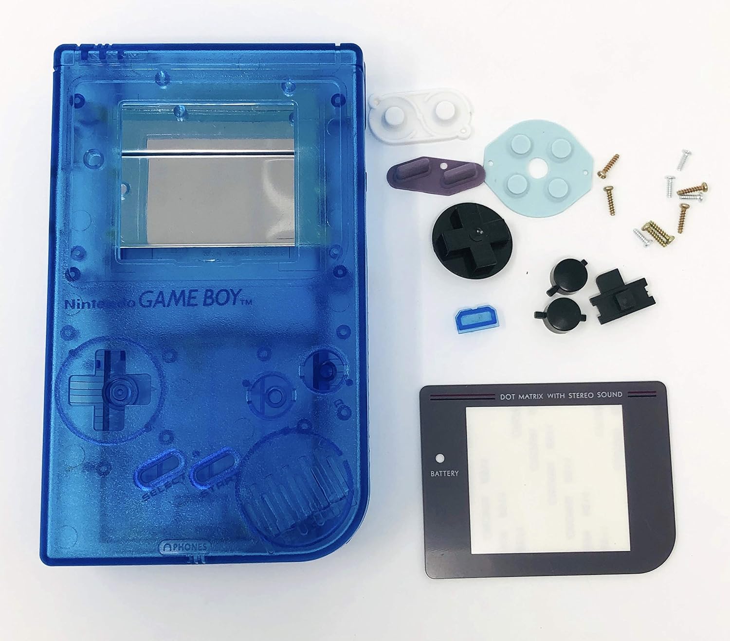Amazon.com: RGRS Replacement Clear Blue Full Housing Shell Case Repair ...