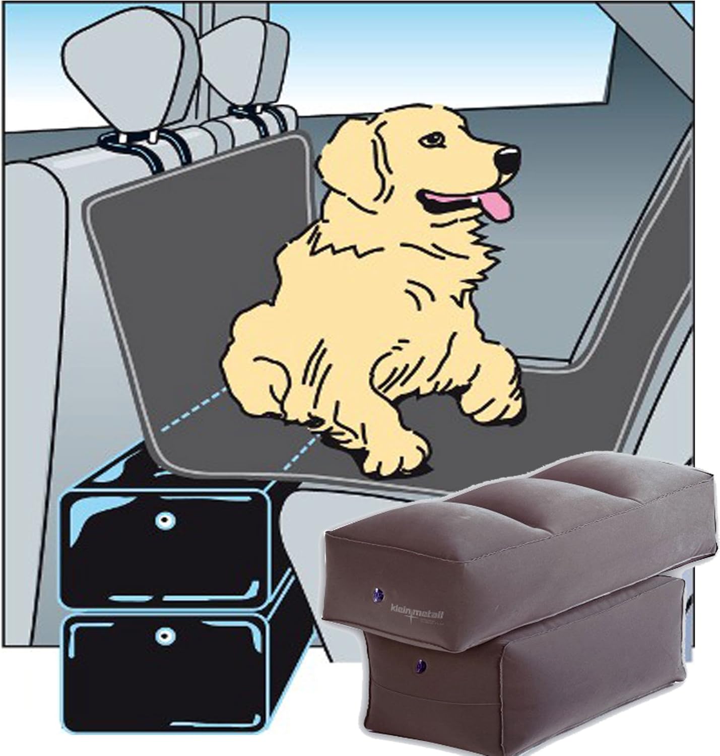 TierXXL Gapfill Half Car Seat Extender Inflatable Platform 60 x 25 x 35 ...