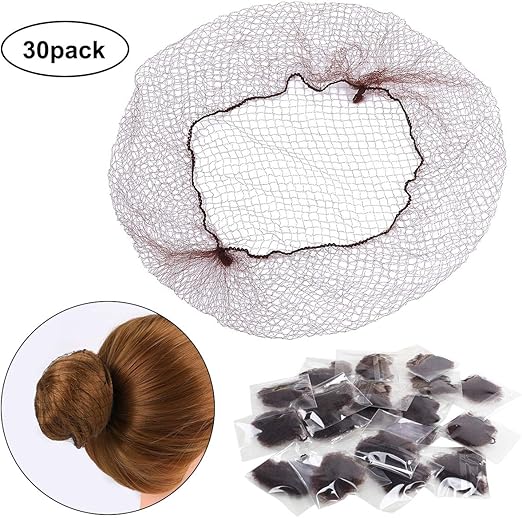 NATUCE 30 Pcs Hair Nets, Hair Bun Holder Ballet Elastic Edge Hair Net ...