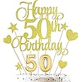 Amazon.com: 50th Birthday Cake Decorations Set Include 50th Birthday ...