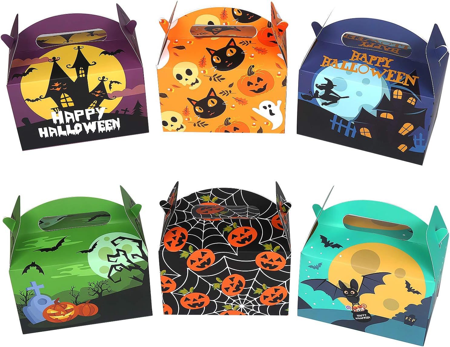 LOKIPA Halloween Candy Gift Boxes,24 Paper Goody Treat Cookie Sweet ...