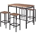 Amazon.com - Coaster 5pc Bar Set Weathered Chestnut 182002 - Table ...