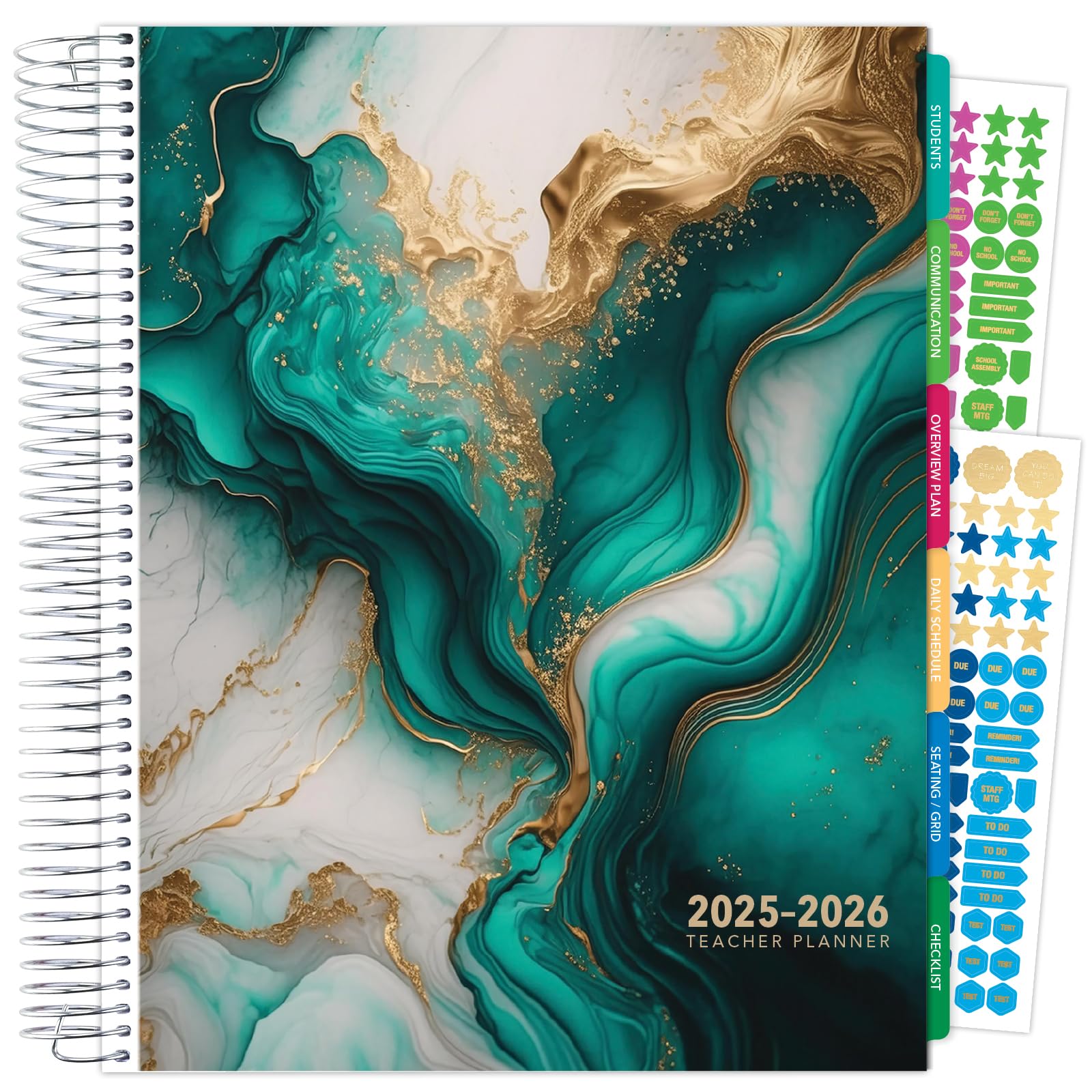 Aug 2025-Jul 2026 Deluxe Teacher Planner Notebook 8.5x11 Daily Weekly ...