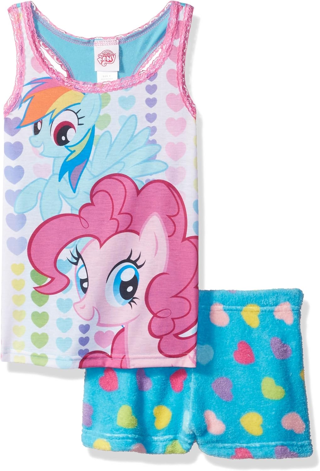 Amazon.com: My Little Pony Big Girls Rainbow Dash Pinkie Pie 2pc Pajama ...