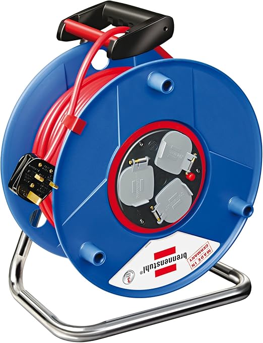 Brennenstuhl Garant Bretec 3-way socket cable reel (25m extension cable ...