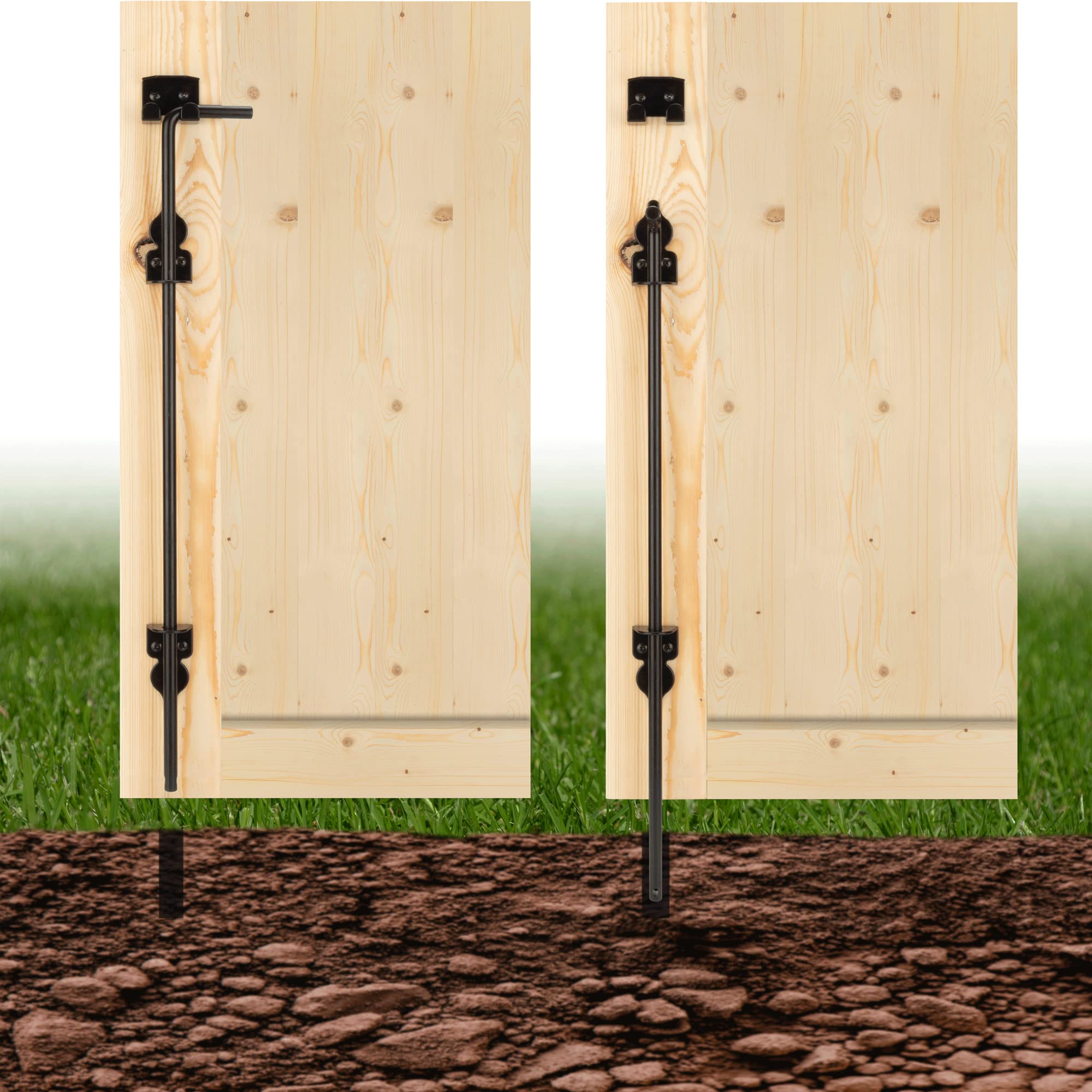 DJSUNPACKING 24" Heavy Duty Cane Bolt Gate Drop Rod-Steel Gate Ground ...