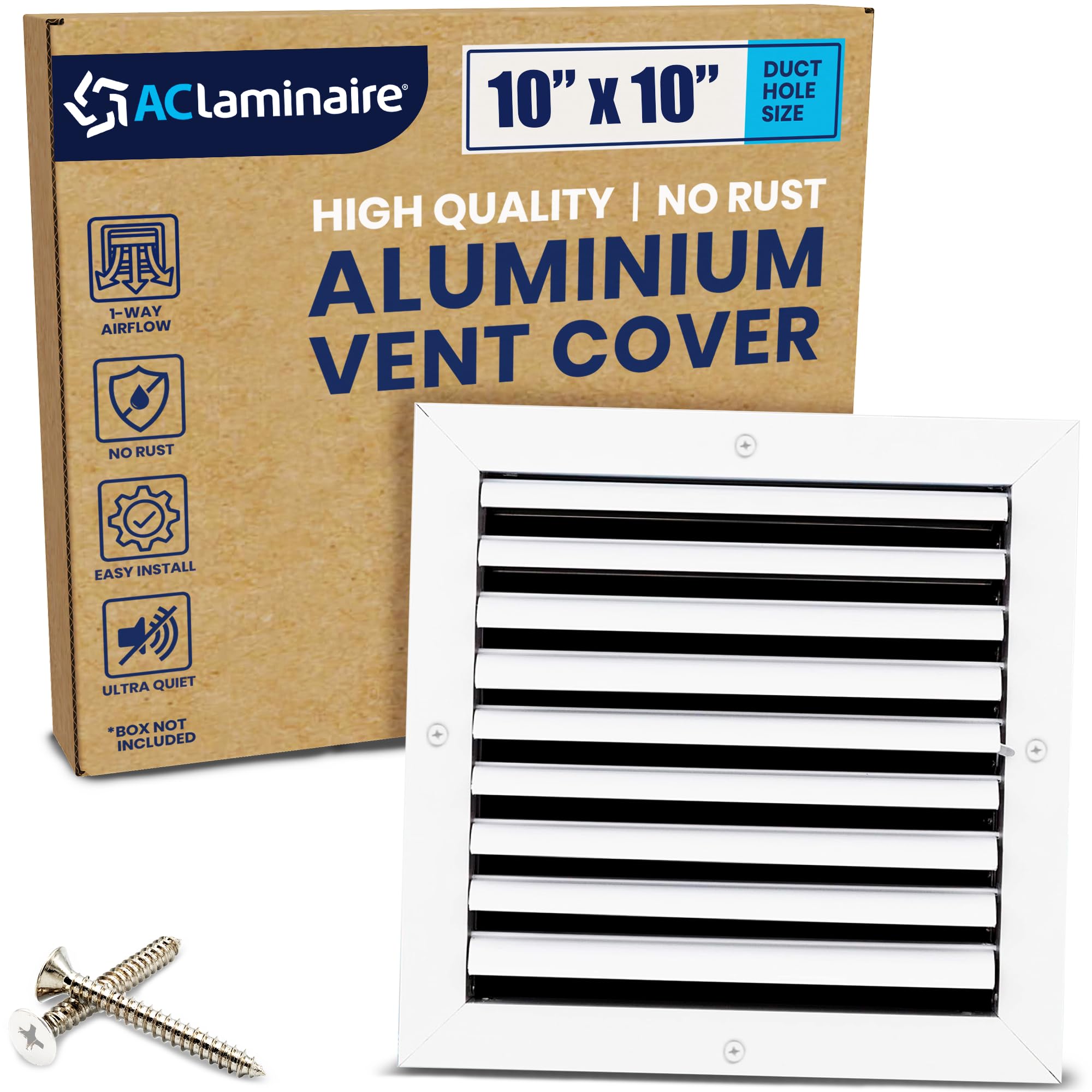 10x10 Inch (Duct Opening) Aluminum 1-Way Air Flow Vent – HVAC Vent ...