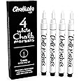 Extra Fine Tip White Chalk Markers (4 Pack 1mm Point) Chalk Pens ...
