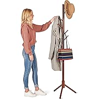 VASAGLE Solid Wood Coat Rack, Free Standing Coat Rack, Tree-Shaped Coat ...